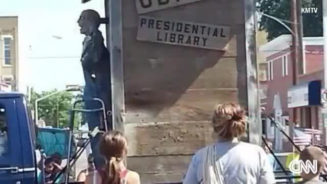 Parade Float Depicts Obama in an Outhouse Named ‘Obama Presidential ...