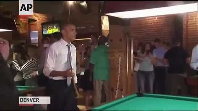 Obama Shoots Pool, Drinks Beer, Eats Pizza in Denver :: Grabien - The ...