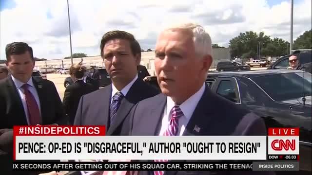 VP Pence on NYT Op-Ed: ‘Disgrace,’ Author Ought ‘To Do the Honorable ...