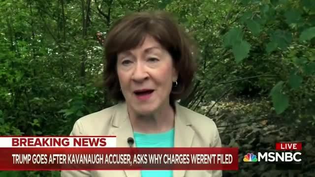 Susan Collins: ‘I Was Appalled’ by Trump’s Tweet Attacking Ford ...